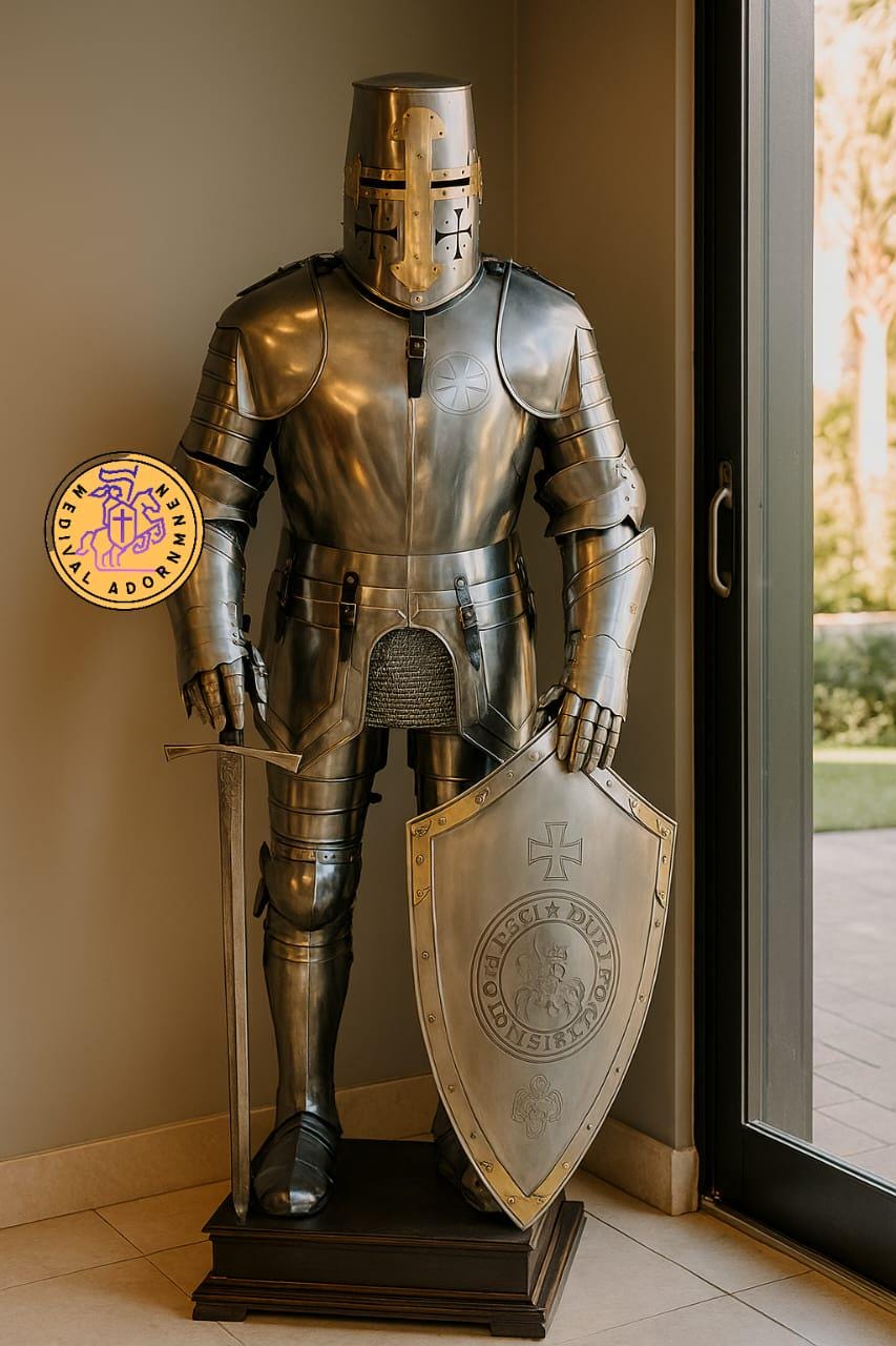 Medieval Templar Knight Full Body Steel Armor Suit – Wearable Crusader ...