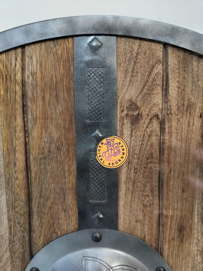 Handcrafted Wooden Medieval Shield – Viking Warrior Round Shield for ...