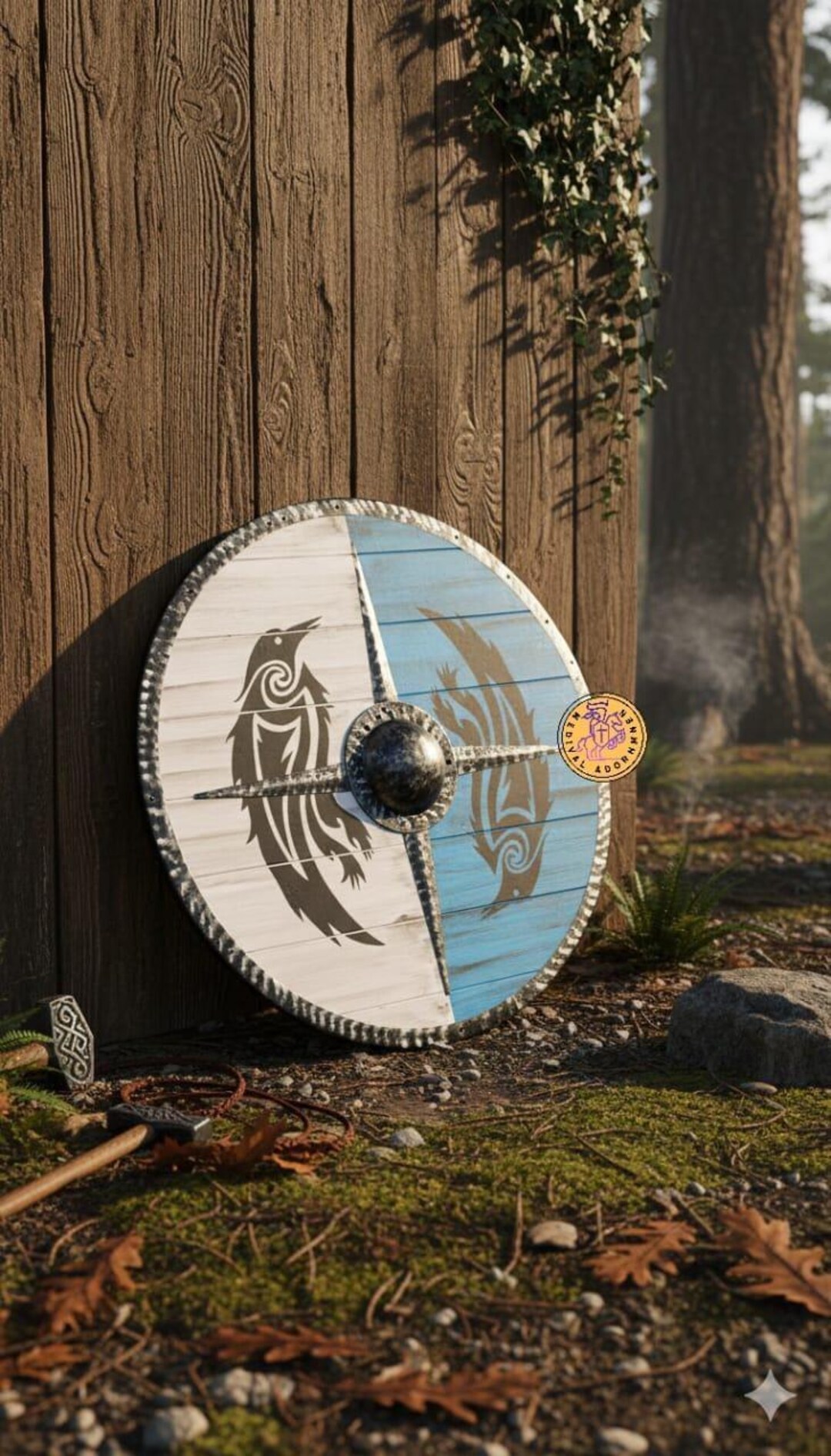 Eivor Valhalla Raven Viking Shield: Battle Worn LARP Cosplay Shield - Etsy