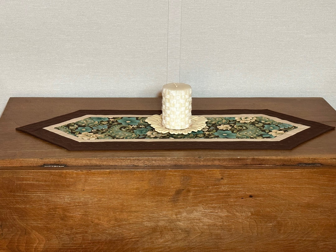 Quilted Small Table Runner, Ready to Ship, Handmade Gift Table Topper ...