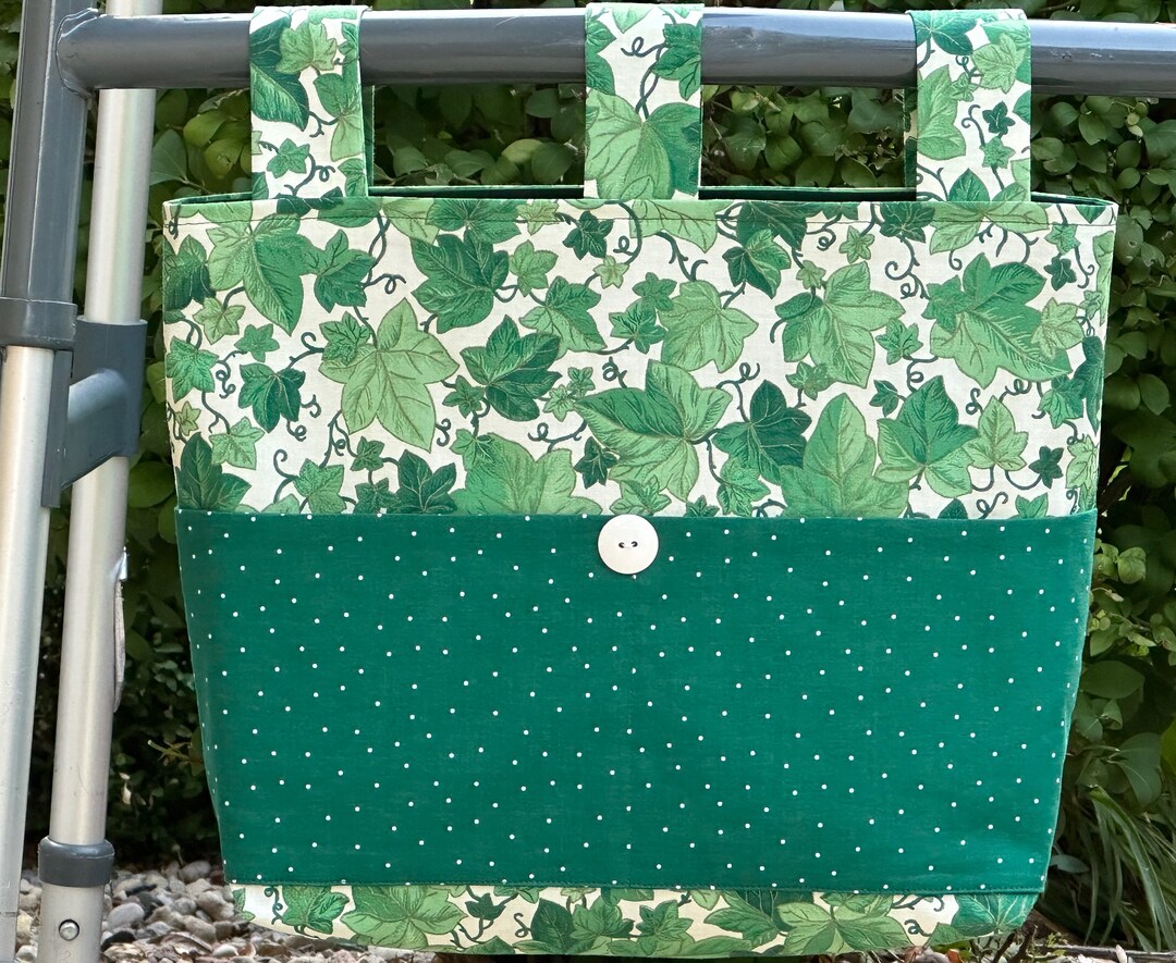 Woman's Walker Caddy With Leaves, Ready to Ship, Gift Walker Tote Bag ...