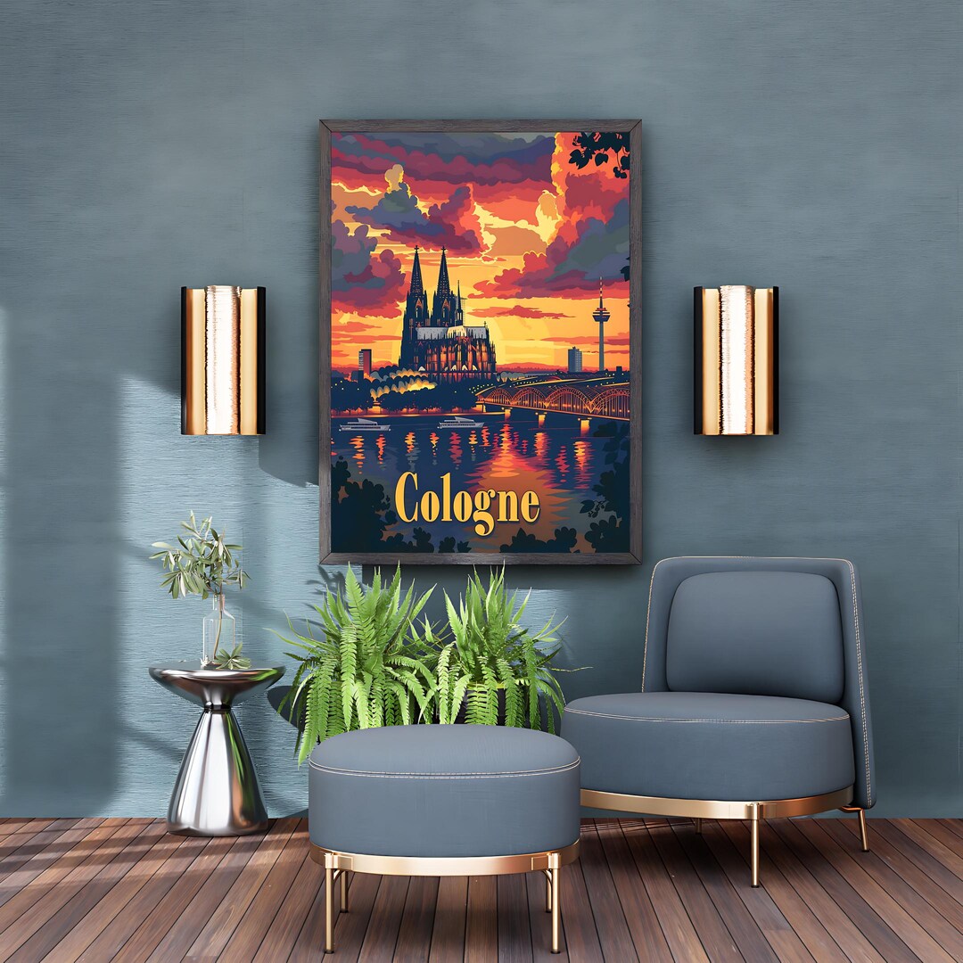 Cologne Vintage Travel Poster | Digital Wall Art | Printable Retro ...