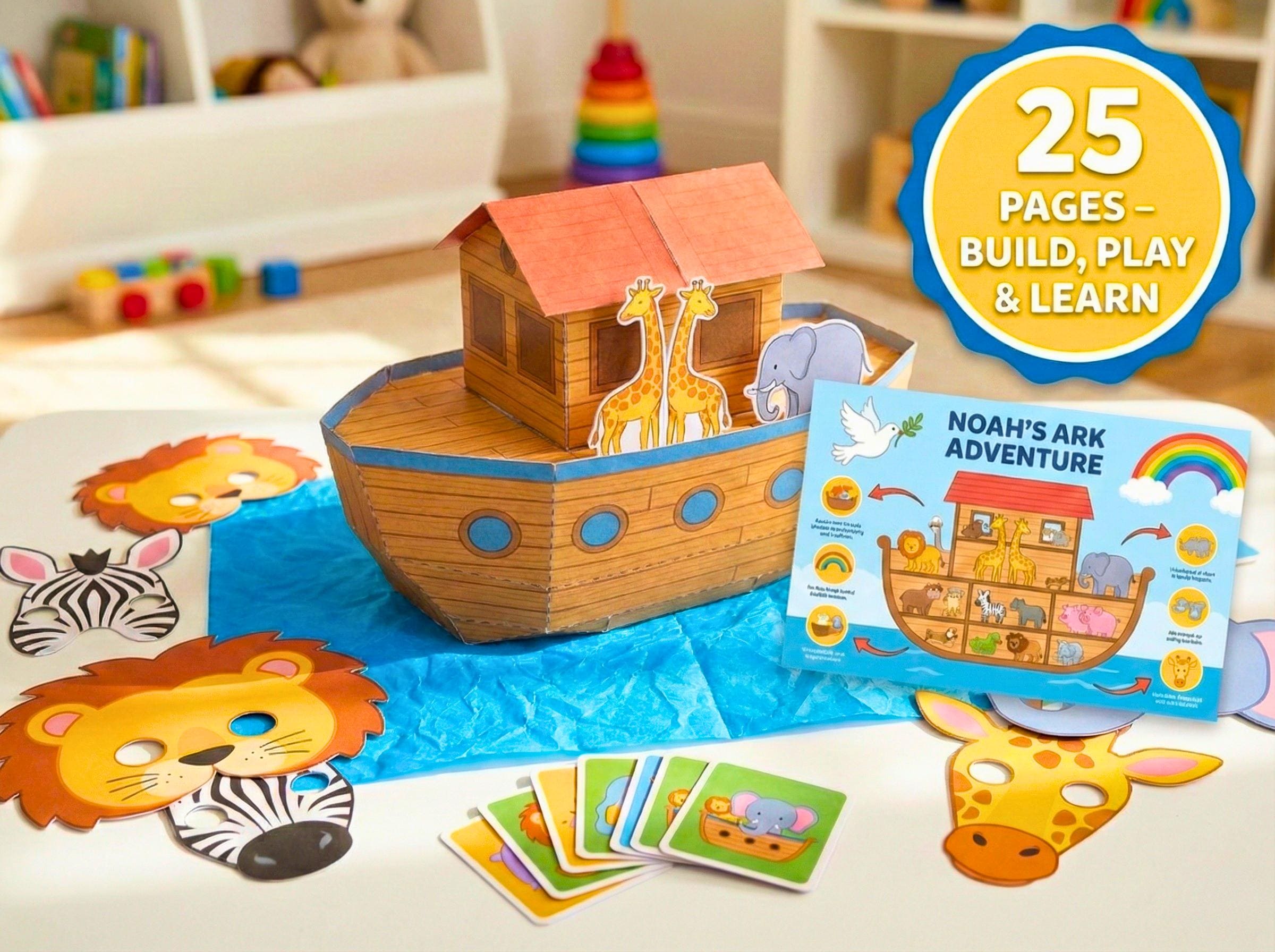 Noah's Ark Sunday School Craft & Activity Bundle | 3D Paper Boat ...