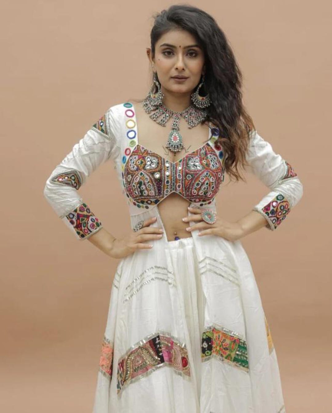 Mirror Work Lehenga Choli: Gujarati Garba Dress, Indian Ethnic Wear - Etsy