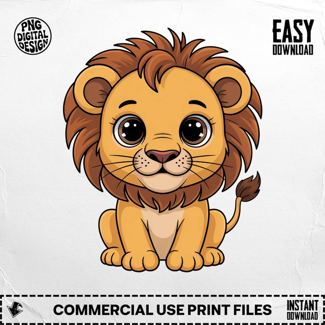 Baby Lion Clipart, Cute Animal Clipart, Nursery Clipart, Jungle Safari ...