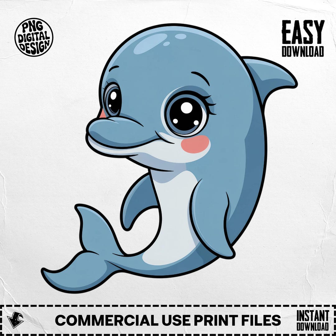 Baby Dolphin Clipart, Cute Baby Animal Clipart, Baby Nursery Clipart ...