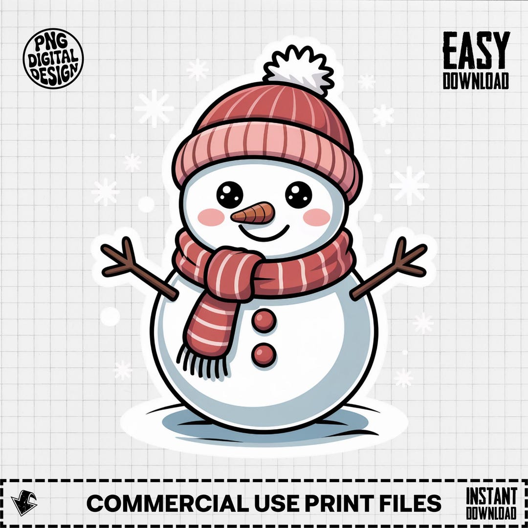 Snowman Clipart, Cute Snowman PNG, Winter Clipart, Holiday Clipart ...