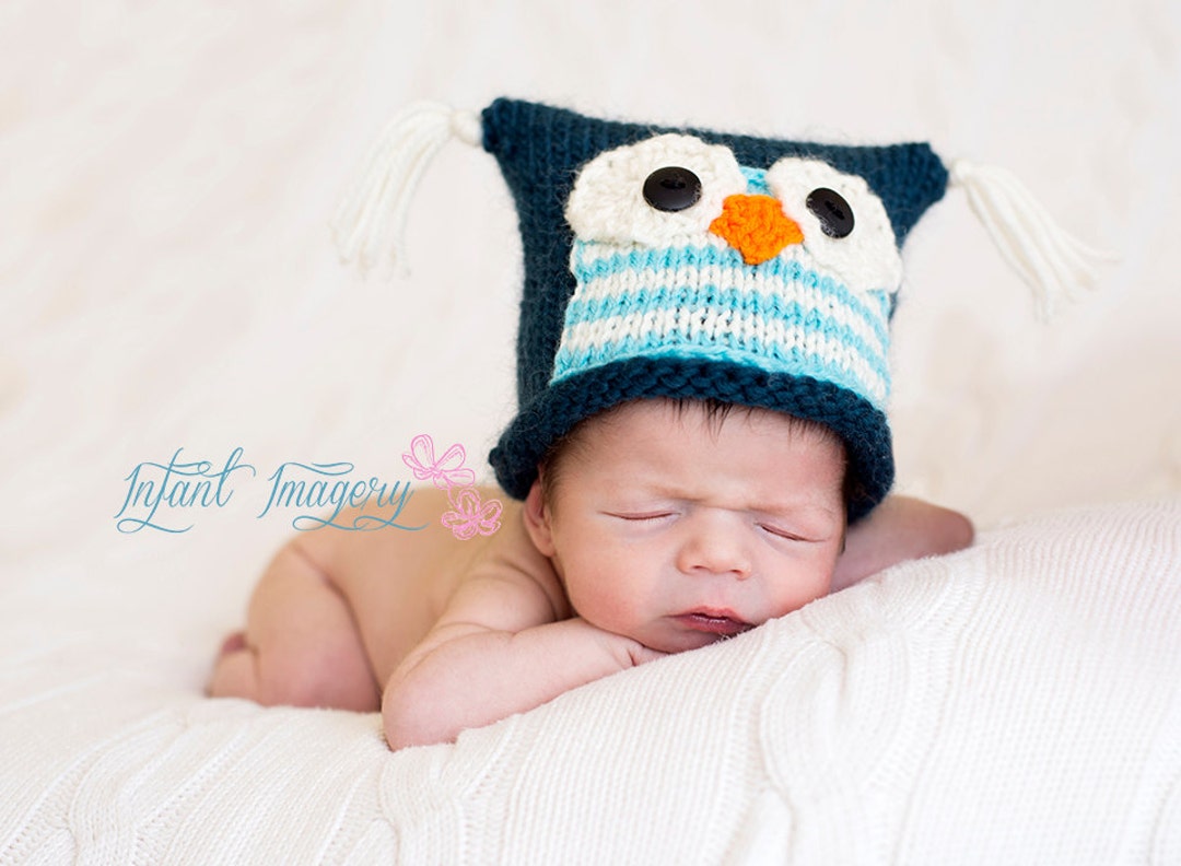 Owl Hat Knitting Pattern - Baby Owl Hat Pattern - Baby Knitting Pattern ...
