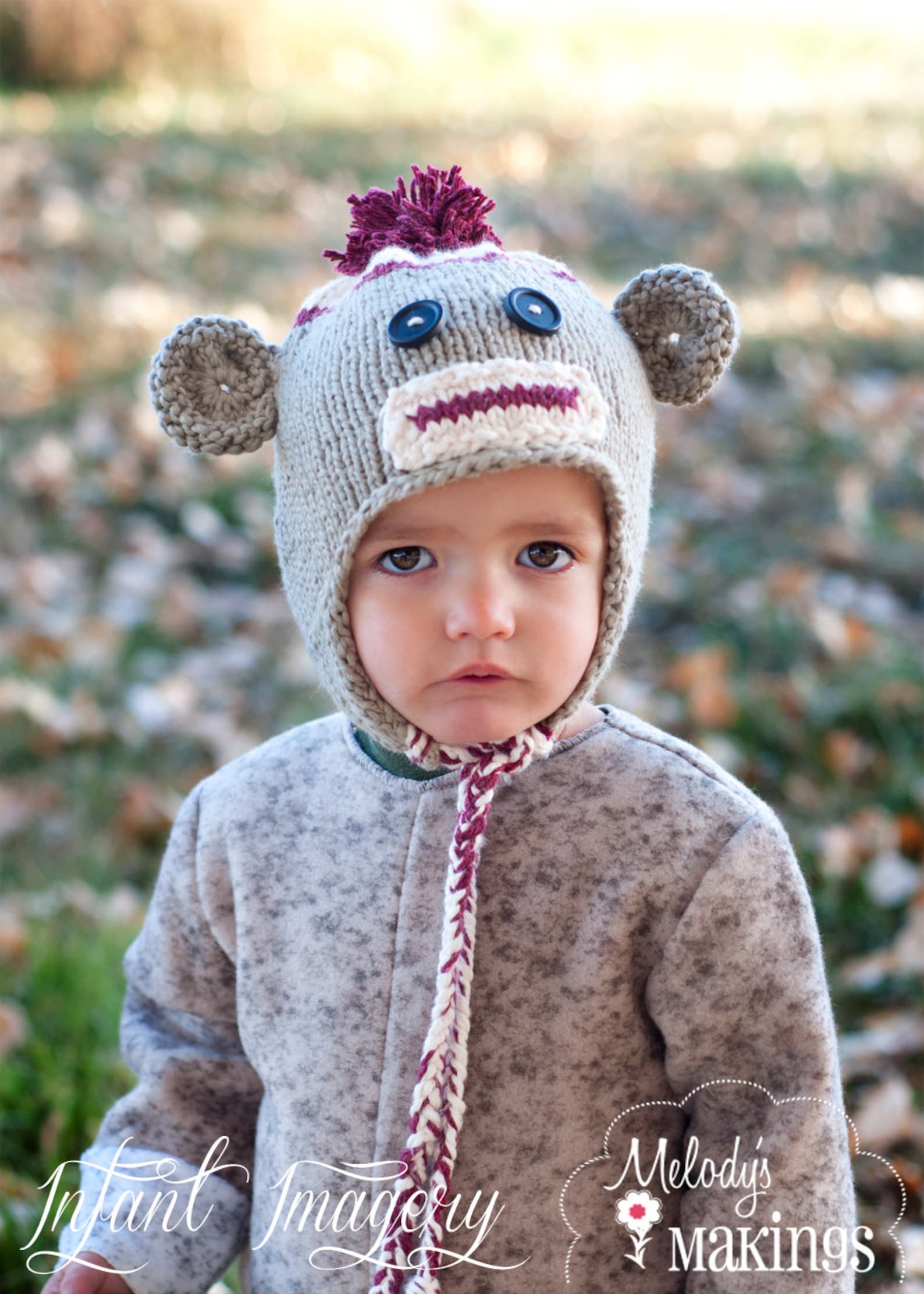 Sock Monkey Hat Knitting Pattern - Baby Sock Monkey Hat - Adult Sock ...
