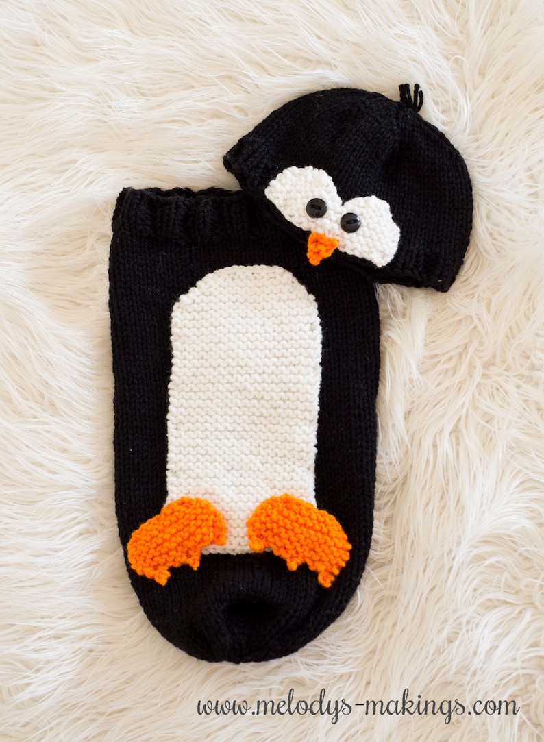 Knitting Pattern - Penguin Pattern - Knit Animal Hat Pattern - Baby ...