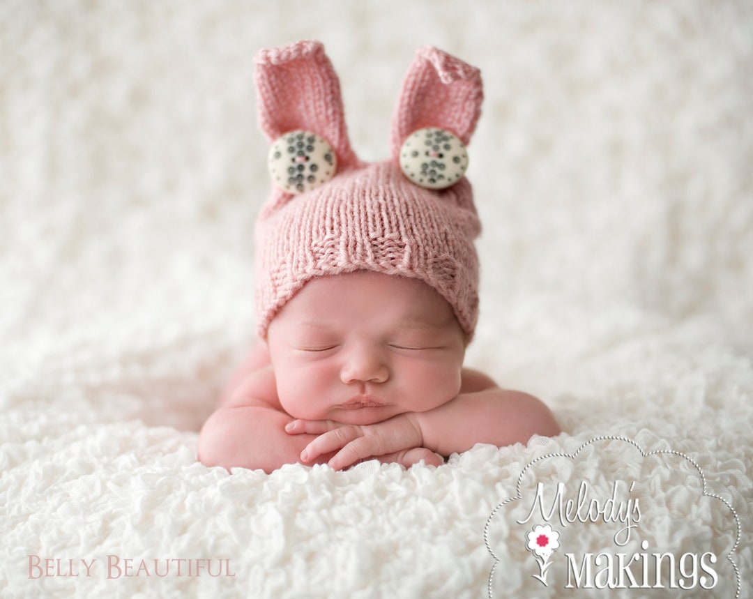 Baby Bunny Hat Knitting Pattern - 6 Sizes - PDF Sale - Instant Digital ...