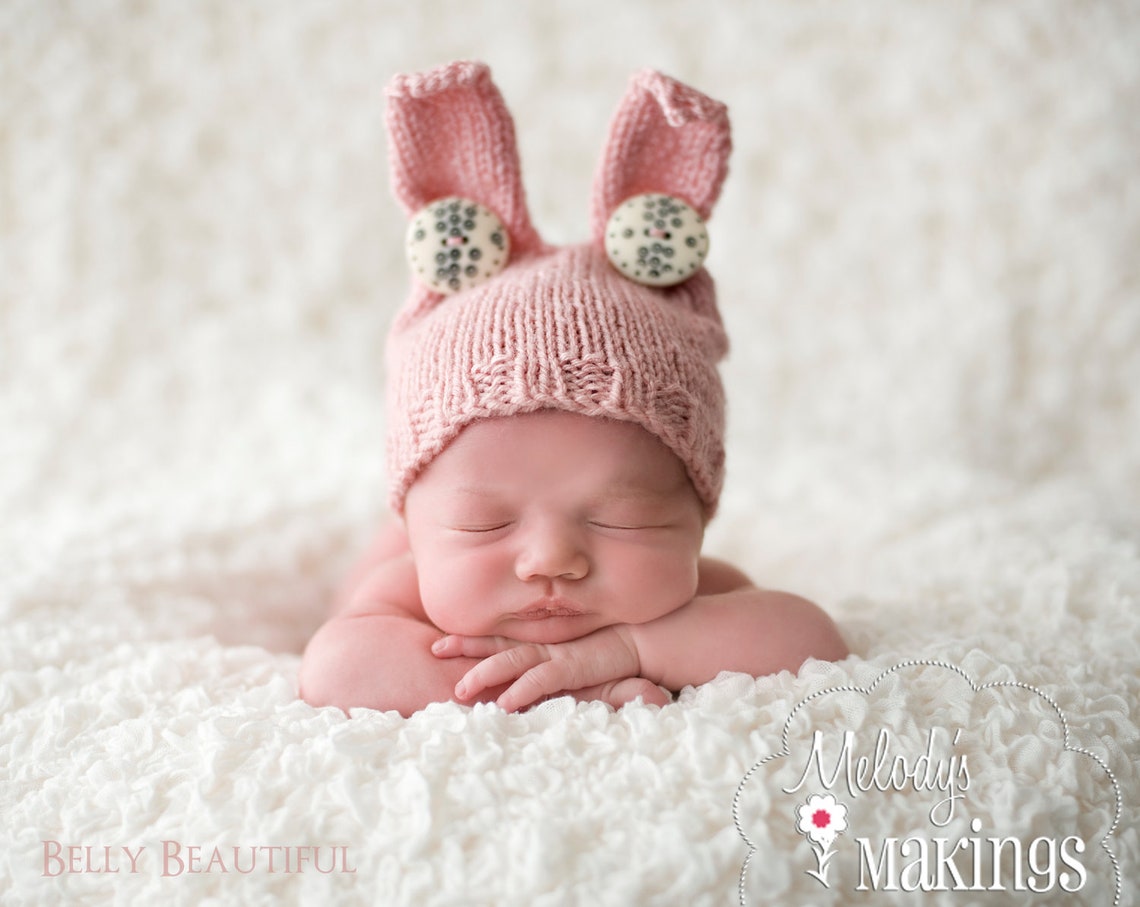 Baby Bunny Hat Knitting Pattern - 6 Sizes - PDF Sale - Instant Digital ...