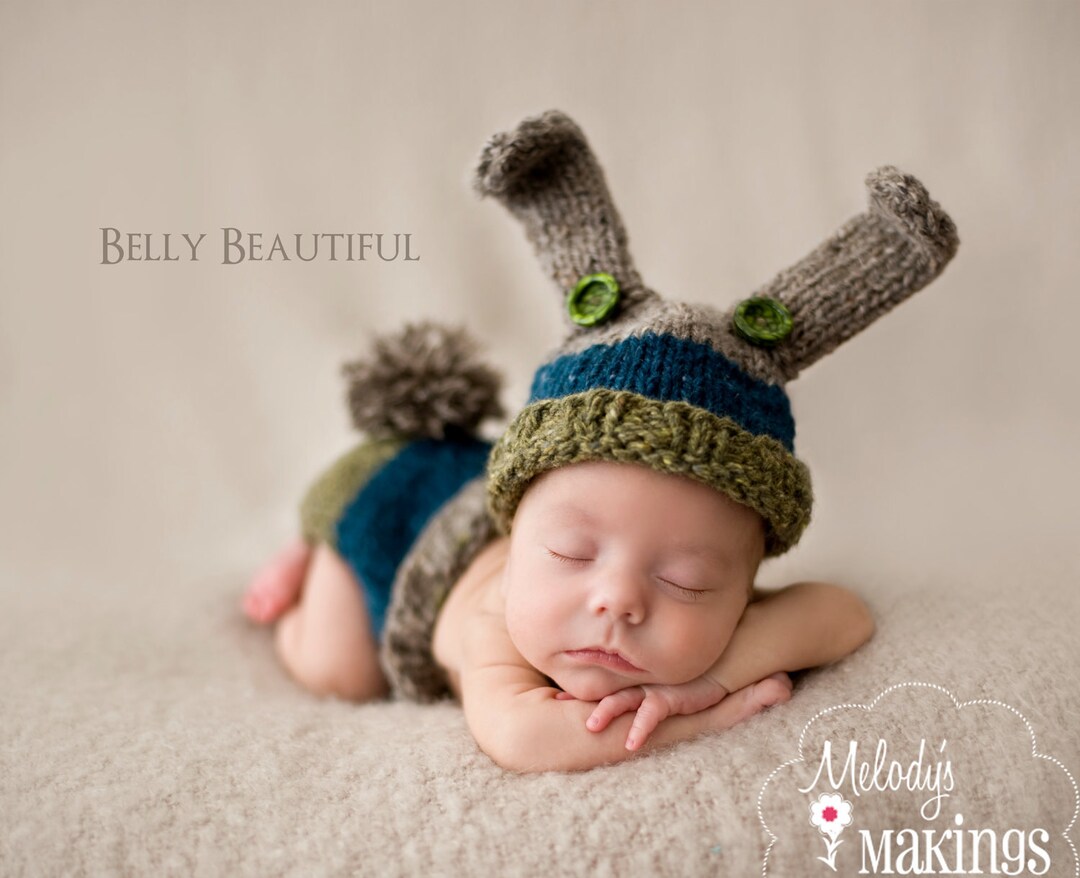 Knit Bunny Set Pattern - Knit Baby Bunny Outfit Pattern - Knit Baby ...