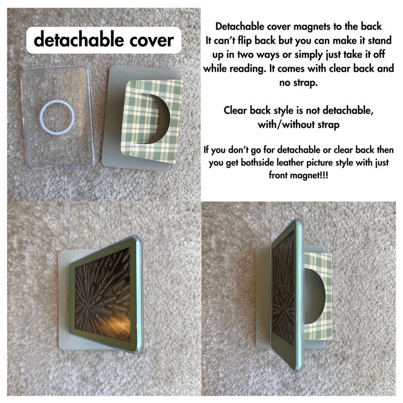 Magnetic Detachable Kindle Case Vintage Library Card Kobo Clara Case ...