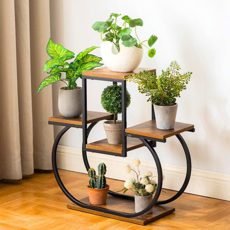 Modern 4-tier Wooden Plant Stand – Indoor Plant Display Shelf - Etsy