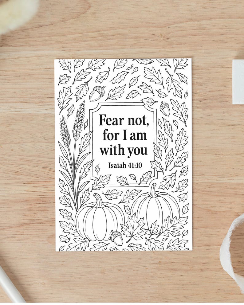 Autumn Bible Verse Coloring Pages | Christian Fall Scripture Printable ...