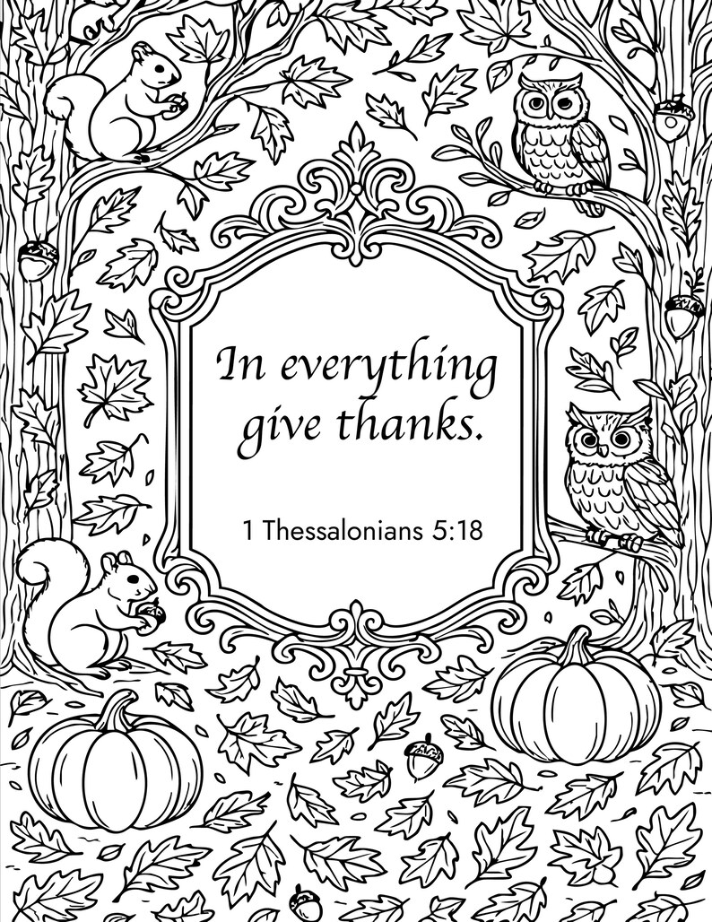 Autumn Bible Verse Coloring Pages | Christian Fall Scripture Printable ...