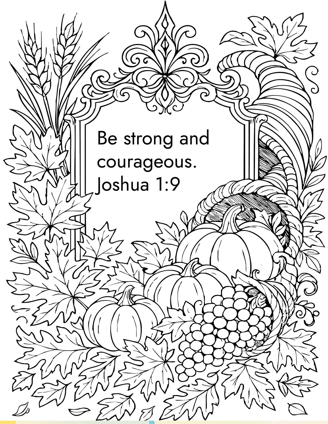 Autumn Bible Verse Coloring Pages | Christian Fall Scripture Printable ...