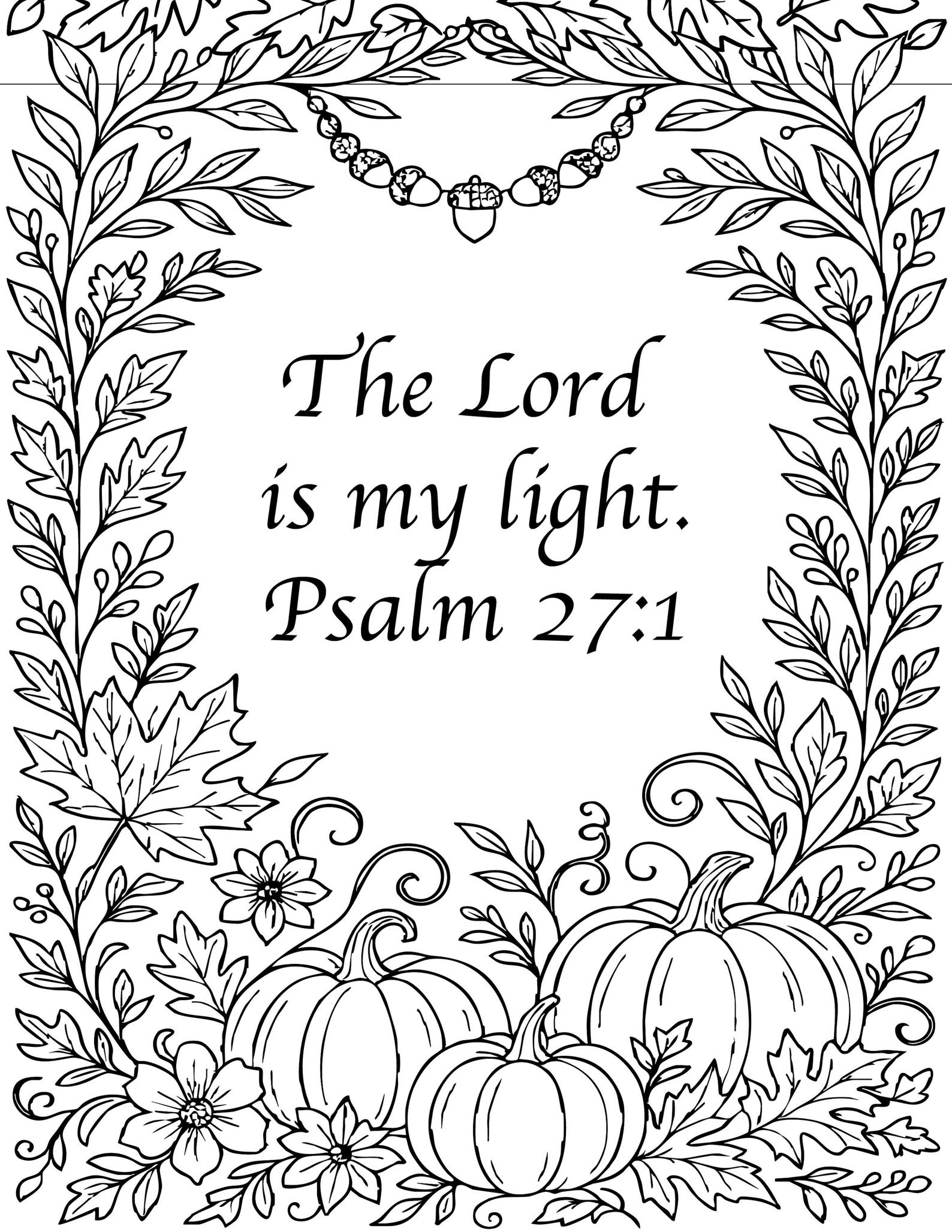Autumn Bible Verse Coloring Pages | Christian Fall Scripture Printable ...