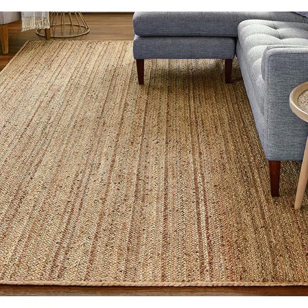 Natural Jute Rug Jute Braided Rug 8X10 Bohemian Jute Rug Rectangular ...