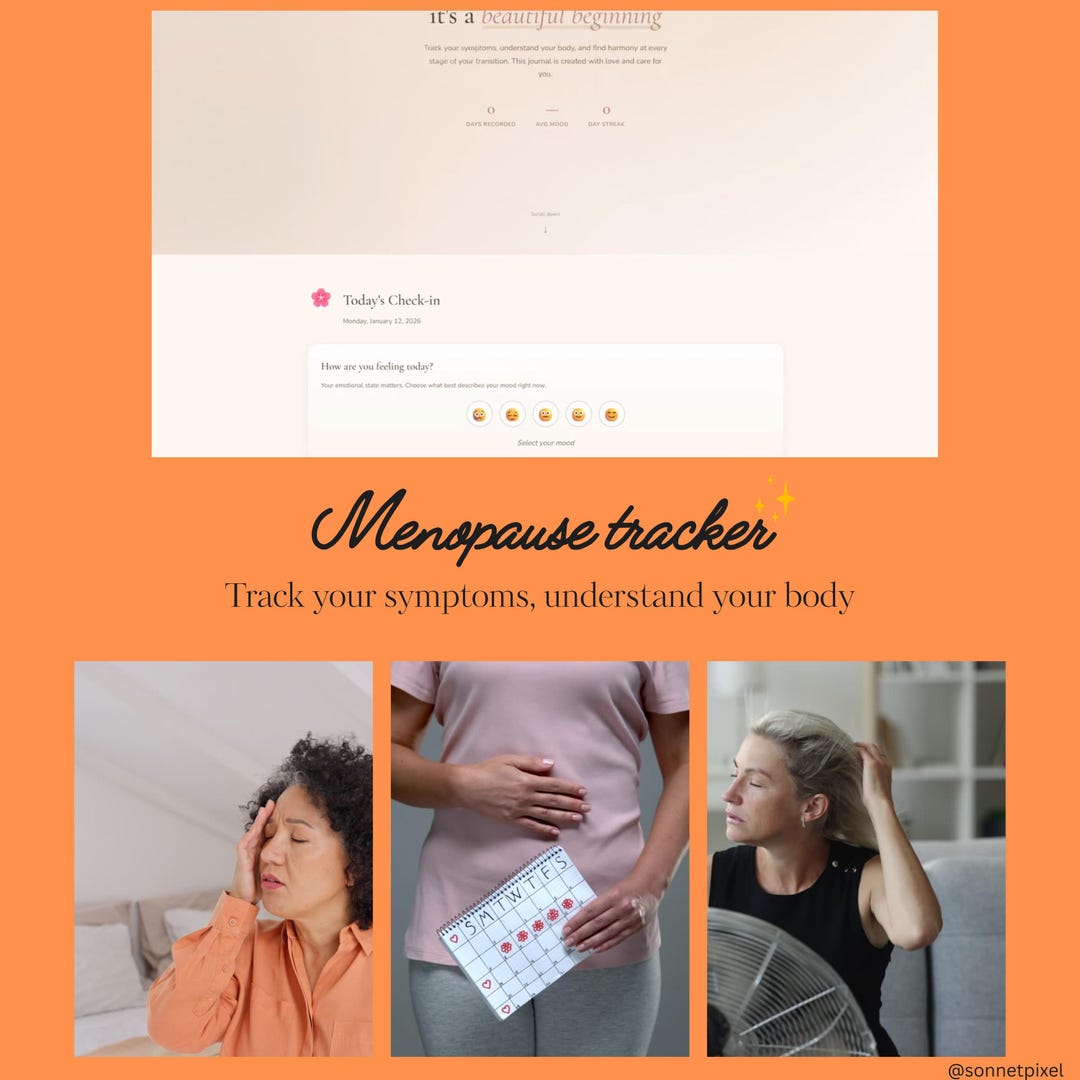 Interactive Menopause Wellness Dashboard • Digital Symptom Tracker ...