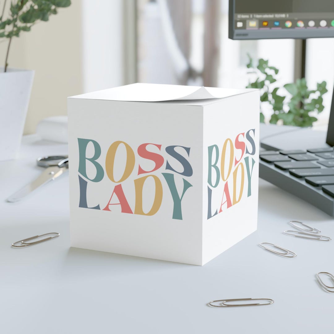 Boss Lady Note Cube: Colorful Desk Accessory, New Job Gift - Etsy