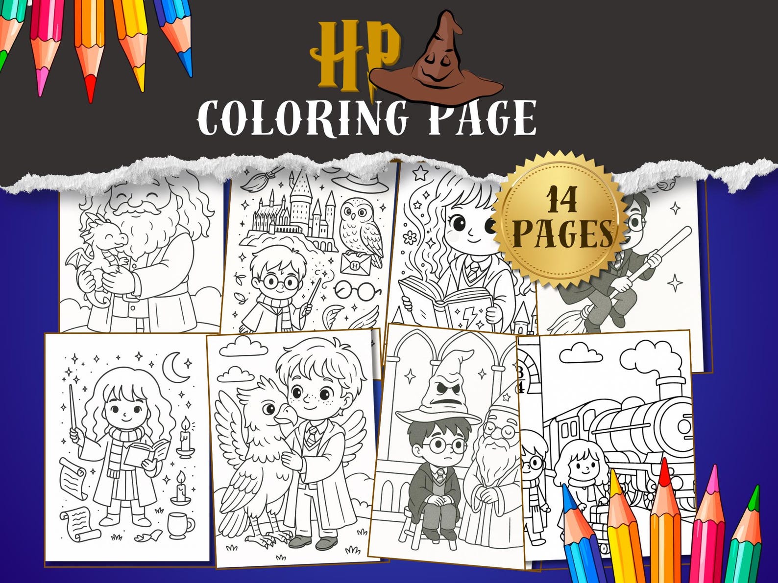 Harry Coloring Pages – Printable Kids Activity - Etsy