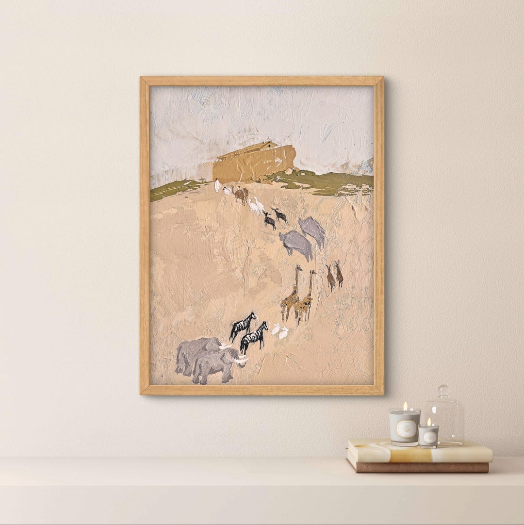 Noah's Ark Print: Christian Bible Story Art (digital Download - Etsy