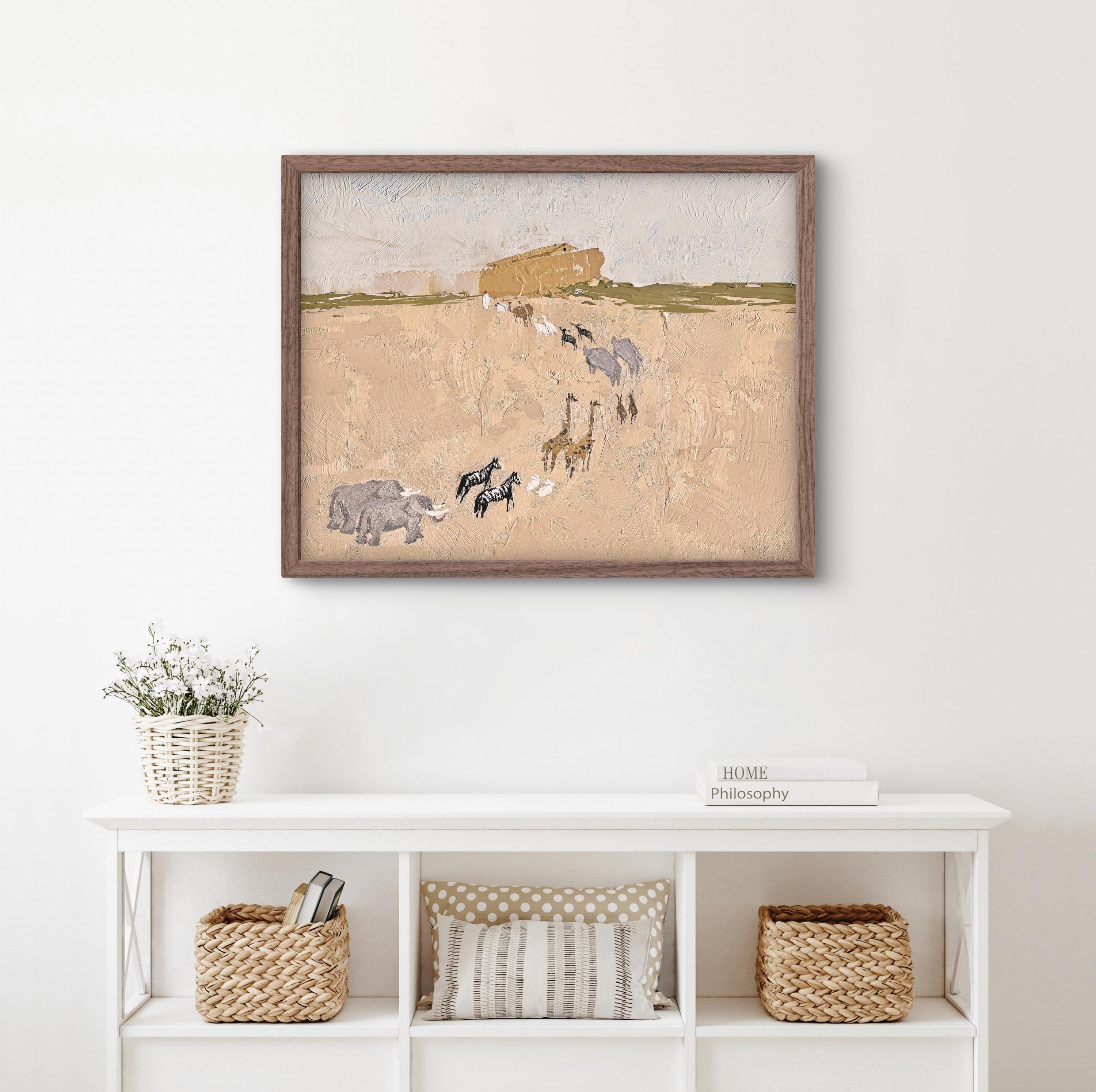 Noah's Ark Print: Christian Bible Story Art (digital Download - Etsy