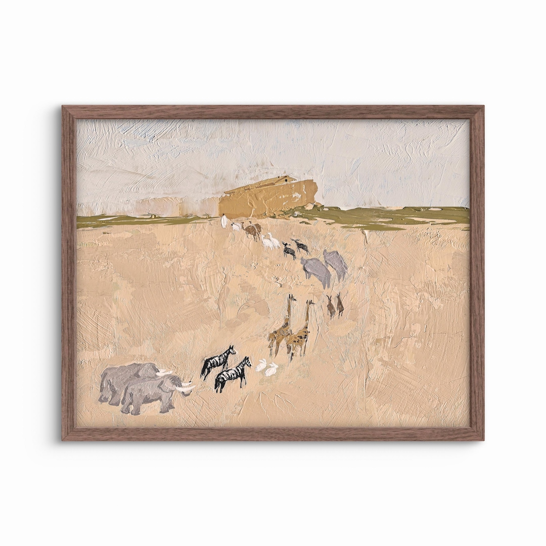 Noah's Ark Print: Christian Bible Story Art (digital Download - Etsy