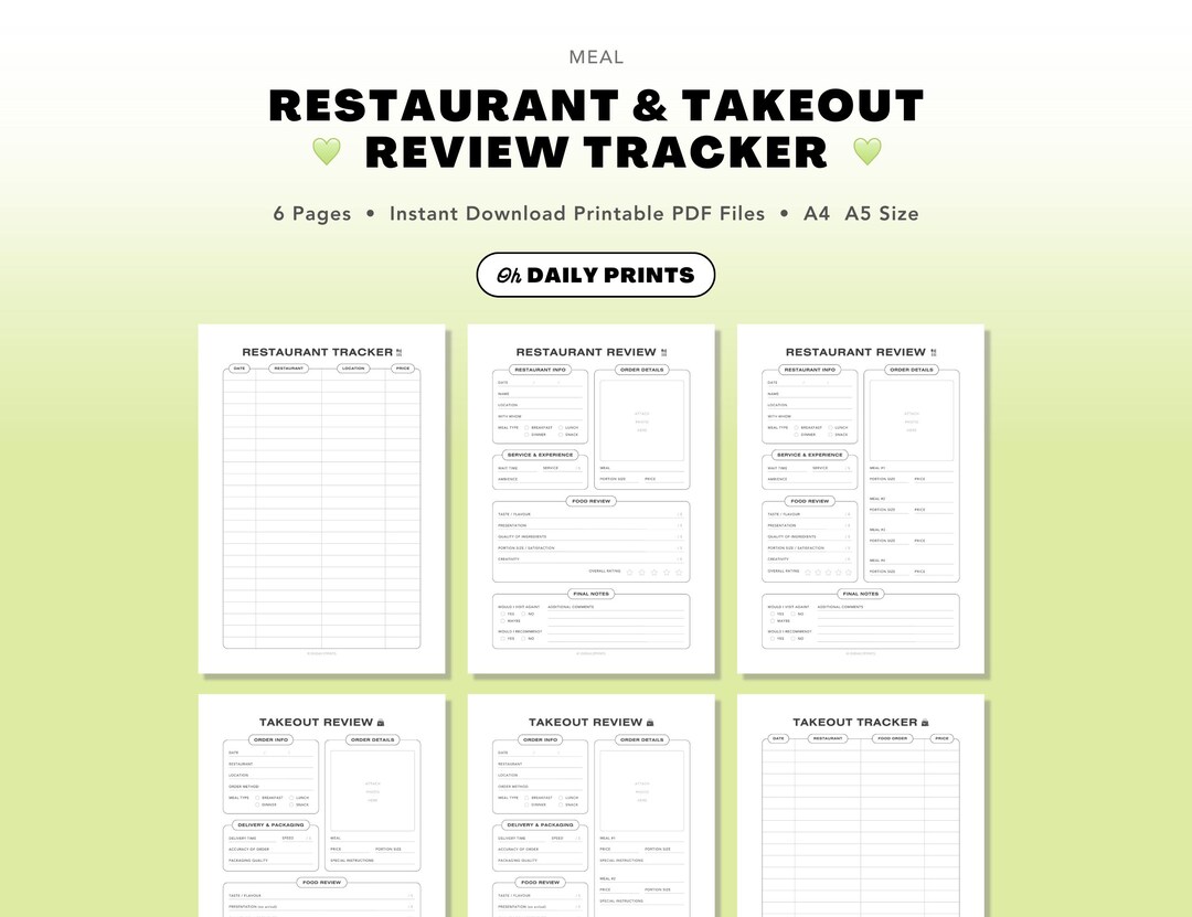 Restaurant & Takeout Review Tracker: Minimal Fun Dining and Takeaway ...