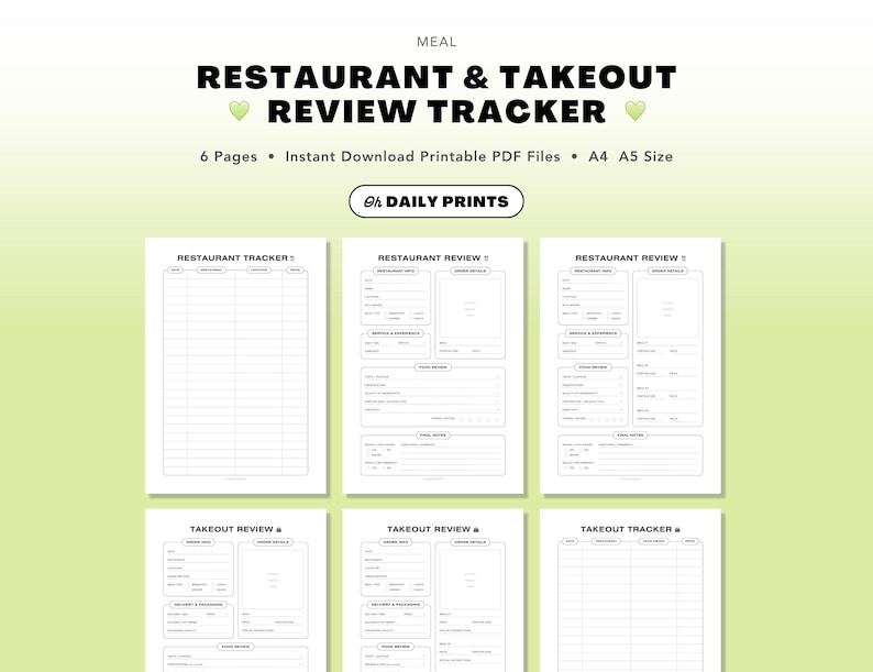 Restaurant & Takeout Review Tracker: Minimal Fun Dining and Takeaway ...