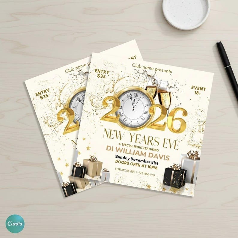New Year Party Flyer 2026, Year Event Flyer, Night Party Night Club ...
