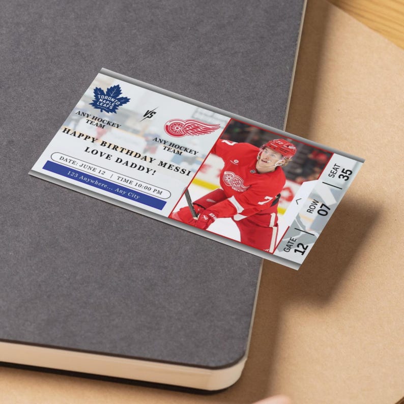 Customizable Hockey Ticket Template: Surprise Fan Gift (canva PDF) - Etsy