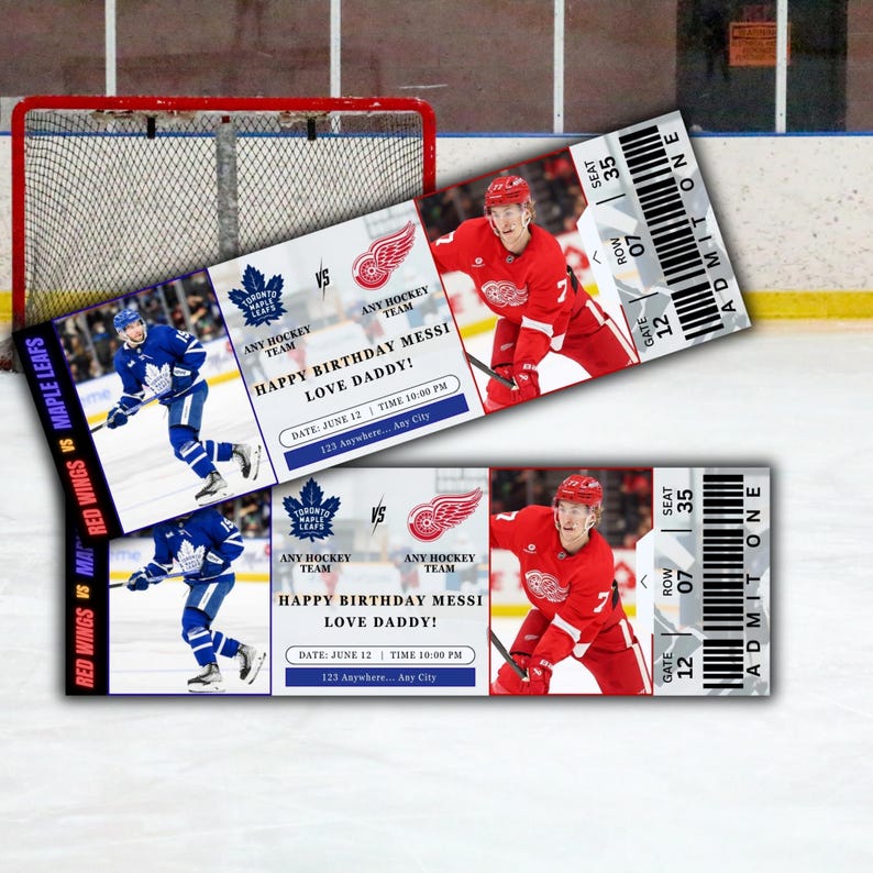 Customizable Hockey Ticket Template: Surprise Fan Gift (canva PDF) - Etsy