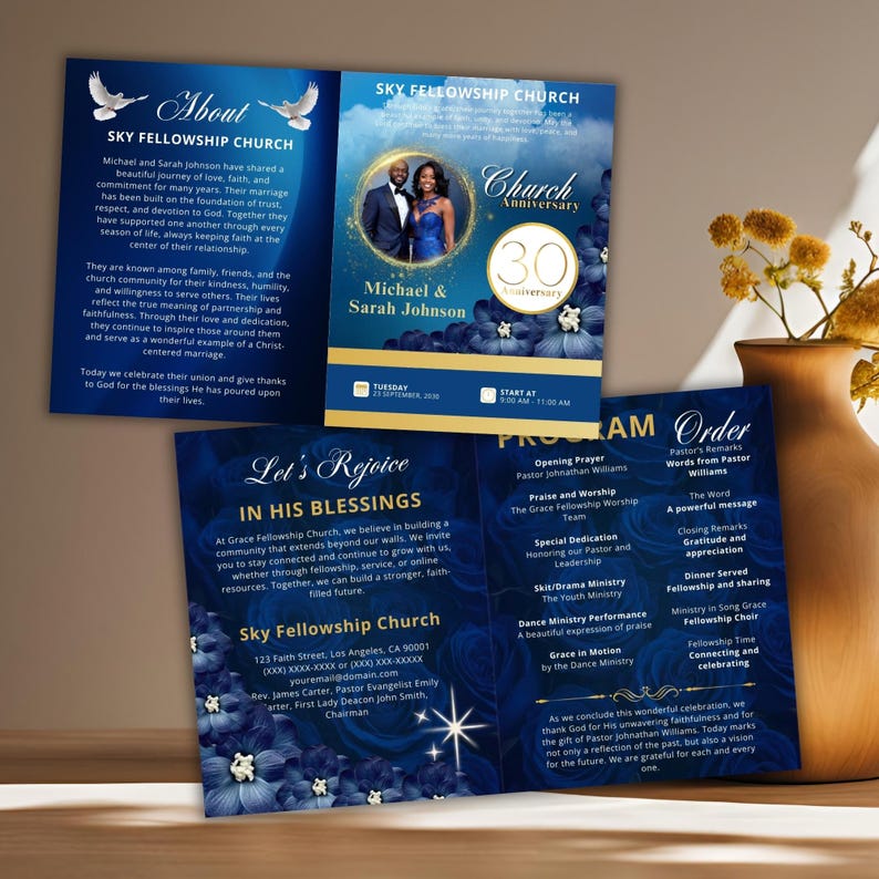 Editable Church Anniversary Program Brochure (digital Download) - Etsy