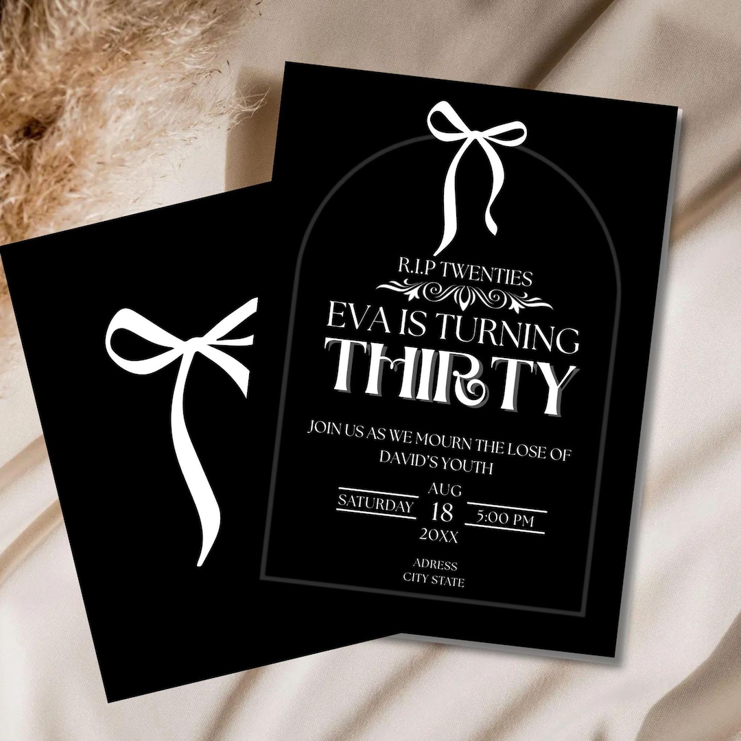 Death to My 20s Birthday Invitation, Funeral Style Invite (digital ...