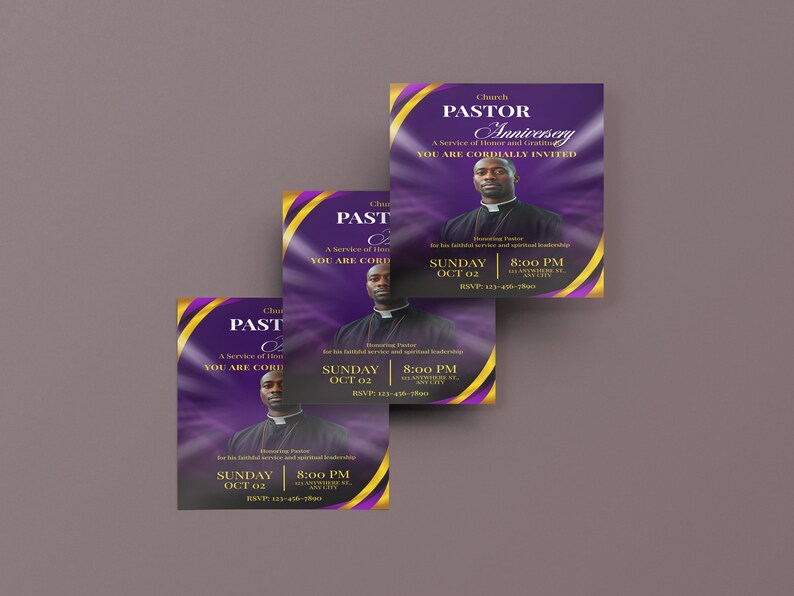 Pastor Anniversary Flyer, Church Event Template (editable Canva) - Etsy