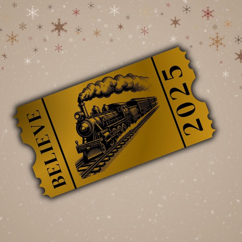 Personalized Polar Express Ticket 2025, Christmas Printable (canva ...