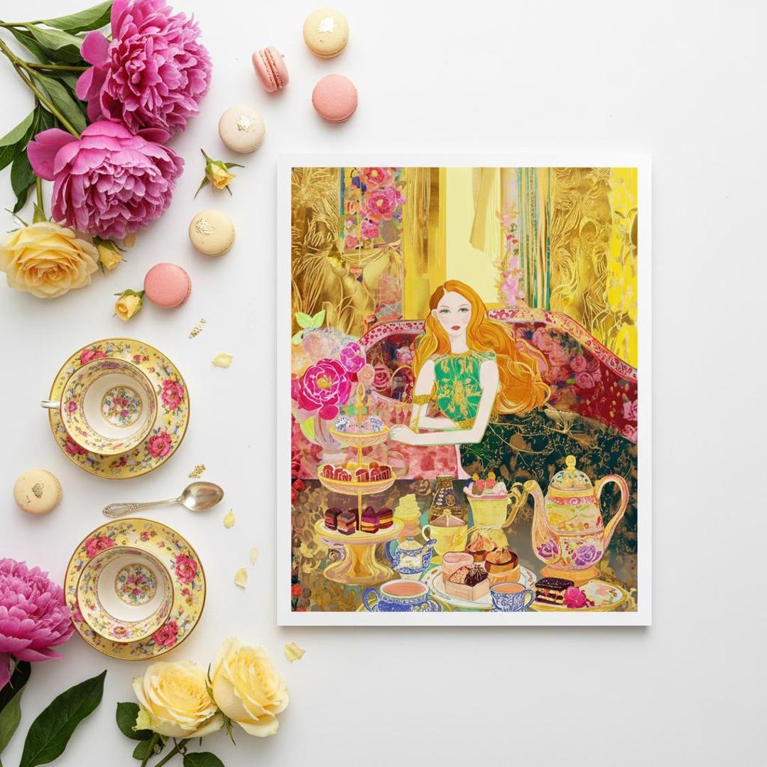 Tea Parlor Art Print | Whimsical Original Artwork - Etsy