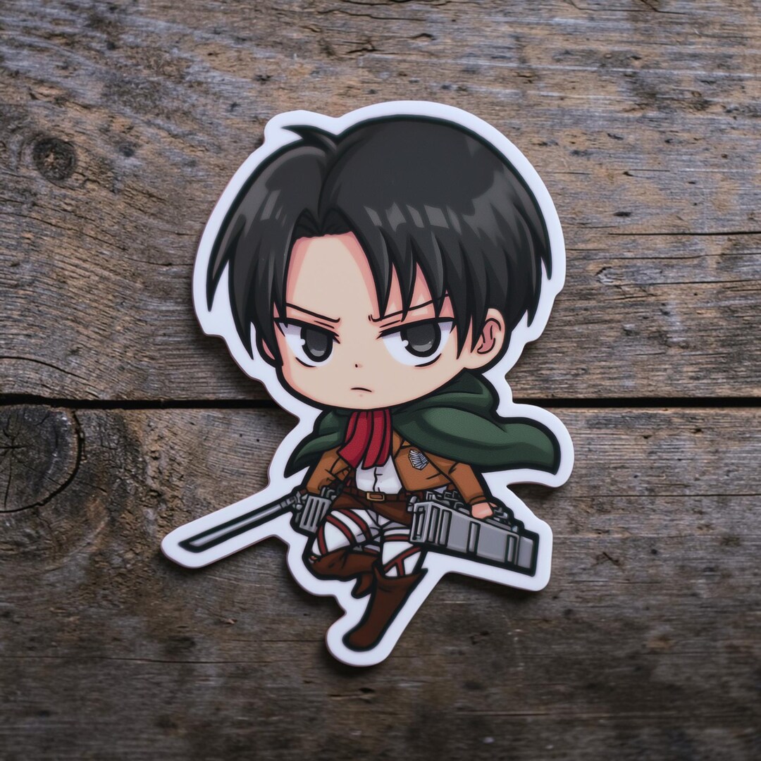 Levi Ackerman Attack on Titan Sticker | Chibi Anime Decal (laptop ...
