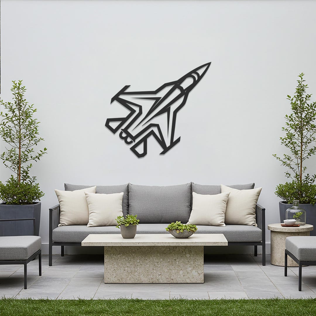 Fighter Jet Metal Wall Art, Aircraft Wall Decor for Office, Living Room ...