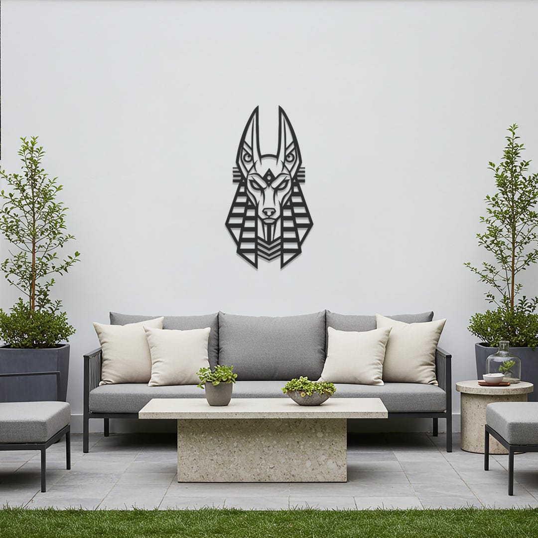 Egyptian Anubis Metal Wall Art, Pharaonic Decor, Mythology Inspired ...