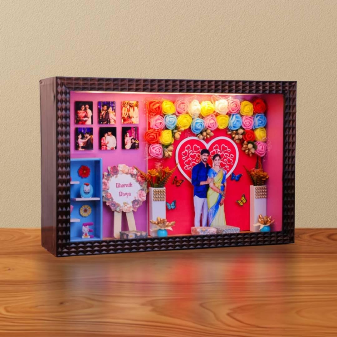Personalized 3D Couple Miniature Box | Wedding Anniversary Keepsake - Etsy
