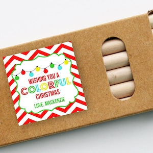Printable Colorful Christmas Crayon Tags - Instant Download - Editable ...