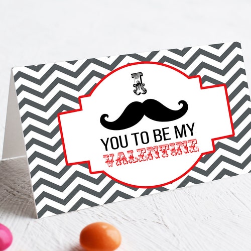 Printable Mustache Valentine Card Mustache Valentine Treat - Etsy