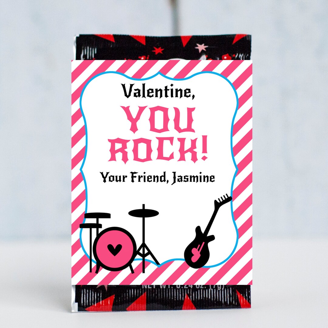 Pop Rocks Valentine Kids Valentines You Rock Valentine Girls Valentines ...