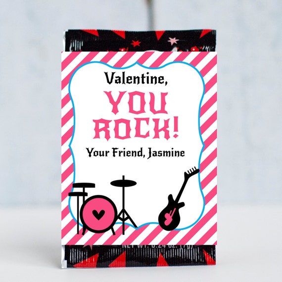 Pop Rocks Valentine - Kids Valentines - You Rock Valentine - Girls ...