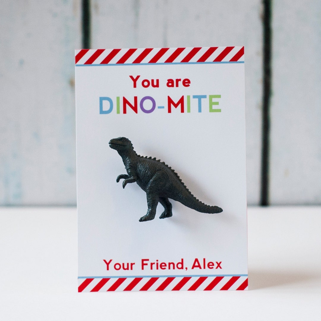 Dinosaur Kids Valentine - Dino-mite Valentine - Printable and Editable ...