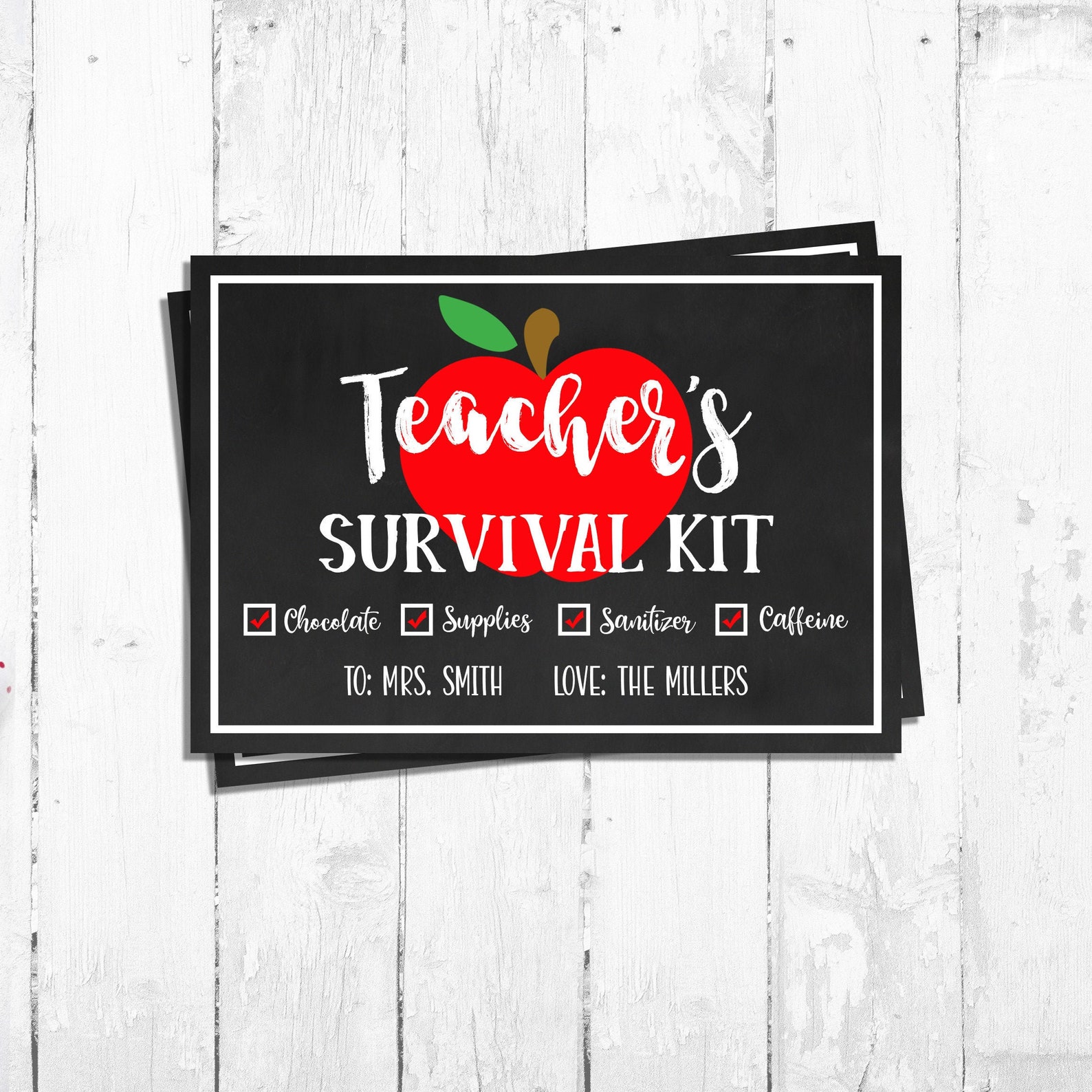Teacher Survival Kit Label Editable Back to School Unique - Etsy